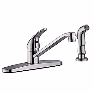 Design House 584037 Middleton Single Handle Kitchen Faucet with Side Sprayer, Polished Chrome