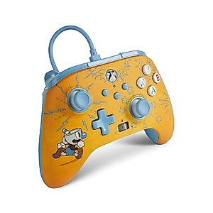 PowerA Enhanced Wired Controller for Xbox Series X|S - Cuphead: Mugman, Gamepad, Wired Video Game Controller, Gaming Controller, Xbox Series X|S - Xbox Series X