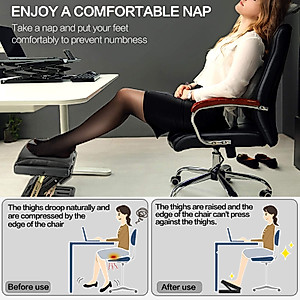 Homesprit Adjustable Footrest with Removable Soft Foot Rest Pad Max-Load 140Lbs with 4-Level Height and Angle Adjustment Massage Footrest Under Desk for Car Travel , Kid's Writing , Office