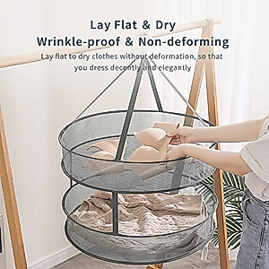 DAWNTREES Clothes Drying Basket Racks,Foldable Socks Drying Hanger Racks Prevent Sweater from Deforming,Laundry Basket for Drying Underwear, Baby Clothes, Towels, Hats, Scarves