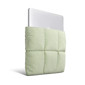 Comfyable Puffy Laptop Sleeve 13 Inch 14 Inch, Quilted Puffer Laptop Carrying Case, Pillow Case Compatible with MacBook Air M4 2025 M3 M2 M1, MacBook Pro M4 Pro/Max, Sage