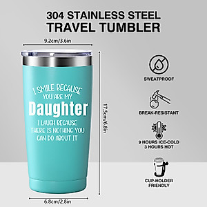 WOELIVE Daughter Gifts from Mom, Dad - Gifts for Daughter - Christmas Birthday Gifts for Daughter, Grown Daughter, Adult Daughter Gifts, 20oz Stainless Steel Insulated Daughter Tumbler