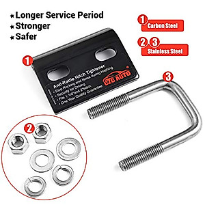 CZC AUTO Hitch Tightener 304 Stainless Steel Heavy Duty Anti-Rattle Stabilizer for1.25 2 Inch Hitch, Rust-Free Lock Down Hitch Stabilizer for Hitch Tray Cargo Carrier Bike Rack Trailer Ball Mount