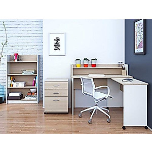 3-Drawer Mobile Filing Cabinet from Nexera, Natural Maple
