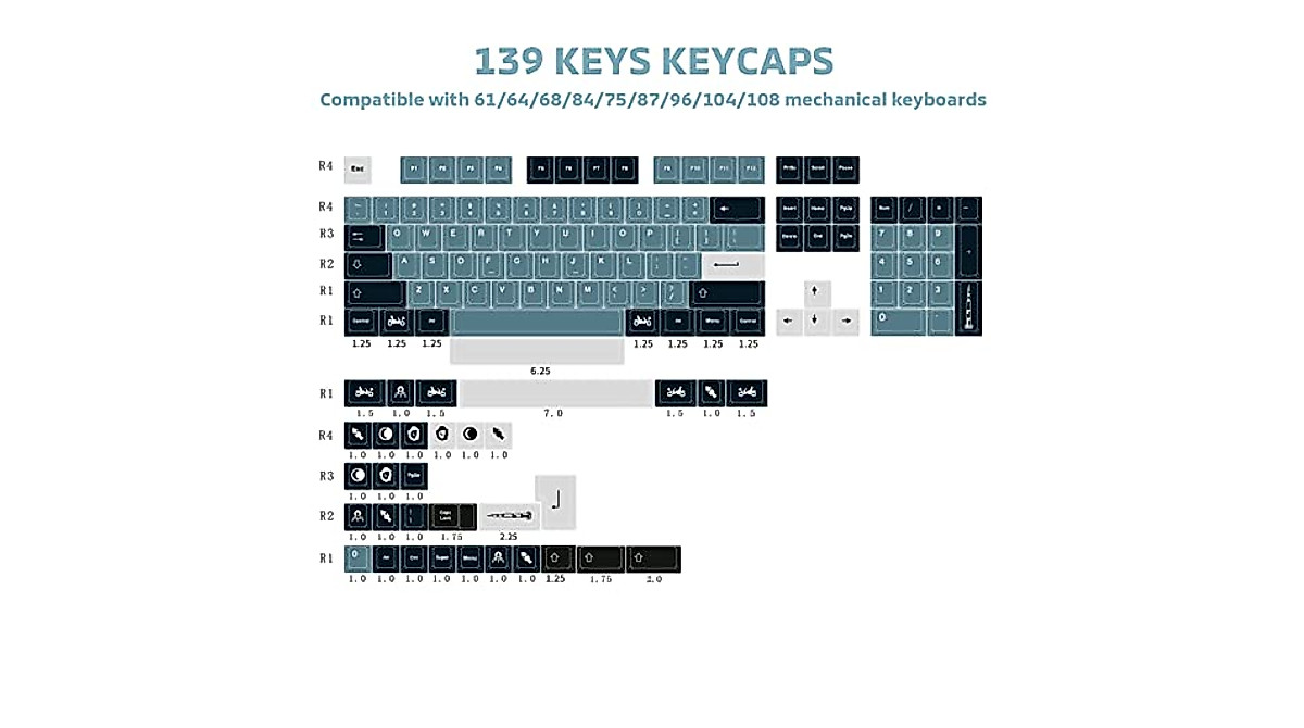 Hyekit PBT Keycaps - Durable & Customizable 139 Keys
