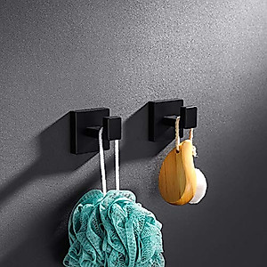 Kenivix Matte Black Towel Hook Bathroom Coat/Robe Clothes Hooks Kitchen Wall Hanging Hooks Wall Mount SUS 304 Stainless Steel 2 Pack