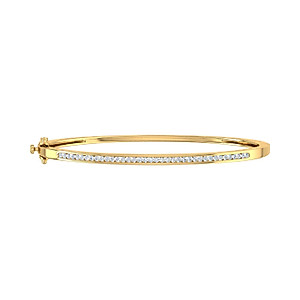1/2 Carat Diamond Bangle Bracelet in 10K Yellow Gold (7 Inch)