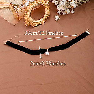 Missgrace Sexy Simple Black Pearls Short Choker Necklace Dainty Halloween Gothic Punk Bar Party Custume Vintage Thick Choker Necklace for Women