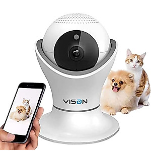 HD 1080p Pet Camera，Dog Camera 360° Pet Monitor Indoor Cat Camera with Night Vision and Two Way Audio