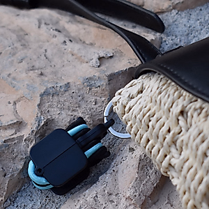 Hair Tie Hub Portable Hair Tie Holder: Stylish Hair Tie Organizer with 3 Bonus Hair Ties (Black)