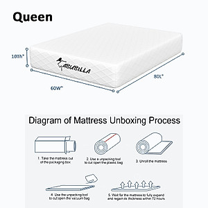 10 Inch Queen Mattress,Queen Size Mattress,Guest Room Mattress, Memory Foam Mattress,Comfort Level of This Mattress is Extraordinary,Improved Sciaticaa,CertiPUR-US Certified【New Version】