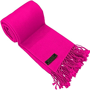 CJ Apparel Hot Pink 100% Cashmere Shawl Pashmina Scarf Wrap Stole Hand Made in Nepal NEW