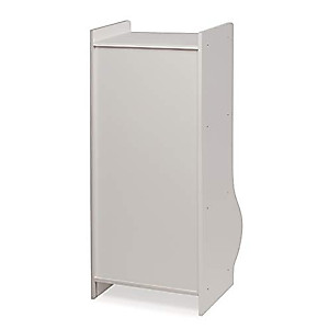 Badger Basket Upright Storage Nook with Reversible Basket, White, Melamine Surface, 2 Shelves, 1 Angled Bin, Customizable Storage Solution for Kids