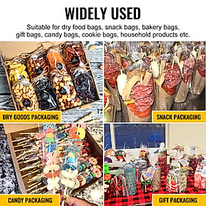 MORIDA 200pcs 5X7 inch Cellophane Bags Cellophane Treat Bags Clear Gift Bags Cake Pop Bags Candy Bags Cello Bags for Party Favors Goodie Favor Bakery Cookie with 5" Twist Ties