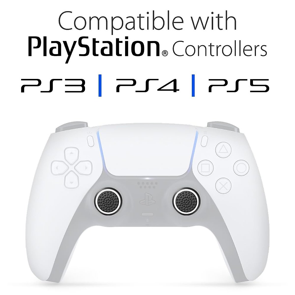 Fosmon (Set of 4) Analog Stick Joystick Controller Performance Thumb Grips Compatible with PS5, PS4, Xbox One, Xbox Series X/S compatible with Nintendo Switch Pro (Black/White)
