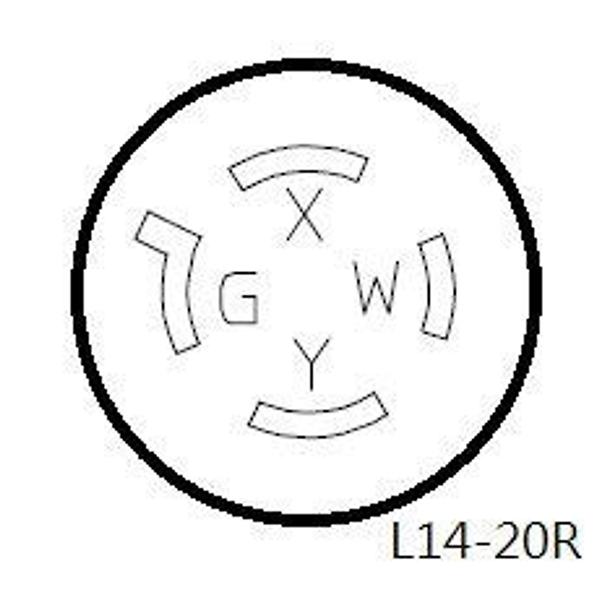 Parkworld 884982 Generator Adapter 4-Prong 30 AMP Locking L14-30P Plug to 20 AMP Locking L14-20R Receptacle