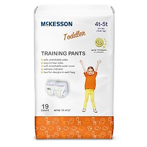 McKesson Toddler Training Pants, Size 4T to 5T (Over 37 lbs), 19 Count, 1 Pack