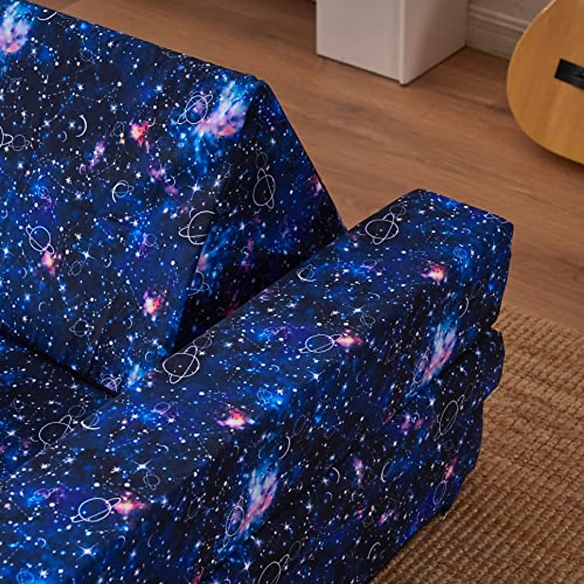jela Kids Couch Extended Size 10PCS with futons, Floor Couch Floor Sofa Modular Furniture for Kids and Adults, Modular Foam Play Couch, Modular Sectional Sofa (Galaxy)