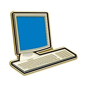 Crown Awards Computer Blue Enamel Lapel Pins - Academic Science Pins for Kids 30 Pack Prime