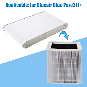 Replacement Filter, Air Purifier Filter Screen, Filter Accessory Compatible with 211 Air Cleaner Purifier, Foldable Particle Activated Carbon Replacement Filter