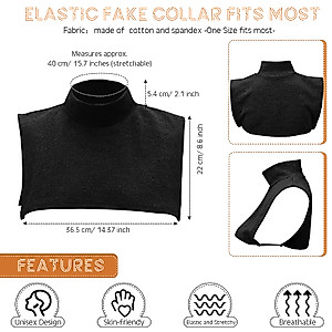 8 Pcs Dickey Collar Fake Turtleneck Fake Detachable Collars Faux Turtleneck Collar Half Top Mock Blouse Collar for Women Men Adults Sweater, 8 Colors
