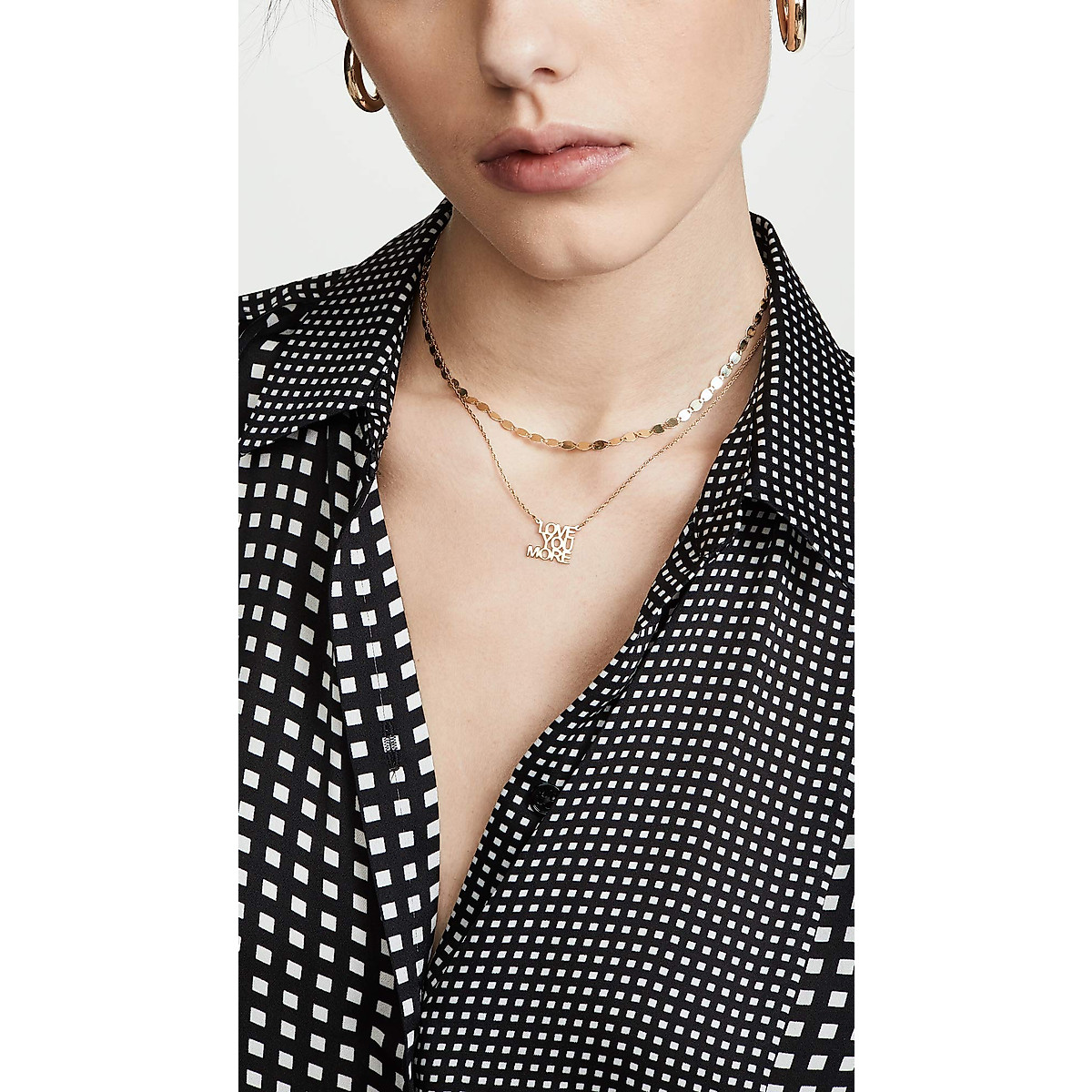 Jennifer Zeuner Jewelry Women's Love You More Mini Necklace and Love You More Mini Pendant, Gold, One Size