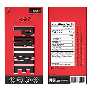 Prime Hydration Drink Mix Variety pack - Blueberry, Lemon Lime, Tropical Punch - Packaging By Obanic (18 On The Go Sticks)