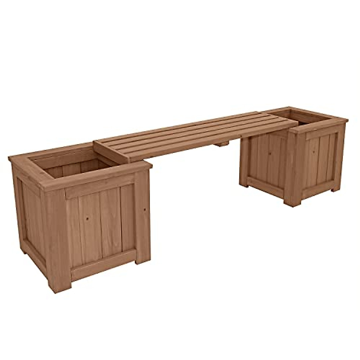 Yardistry YM12841 Planter Bench, Mocha Brown Stain