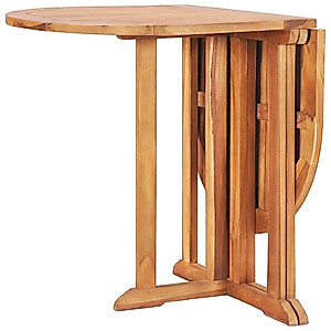 vidaXL Teak Wood Folding Butterfly Patio Dining Table 47.2" by 27.6" by 29.5" - Versatile Indoor/Outdoor Furniture, Weather Resistant, Seats Four