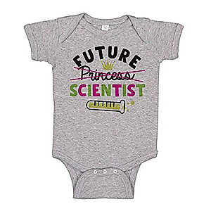 TATY Kids Future Scientist Baby Infant One Piece Bodysuit 6 Months Heather Grey