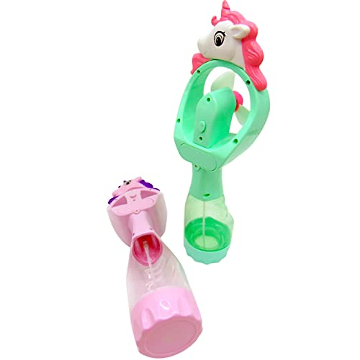 Unicorn Misting Spray Bottle Fan Kids Personal Cooling Mist Portable Handheld Humidifier Powered Fans with Mist for Girls, Set of 2