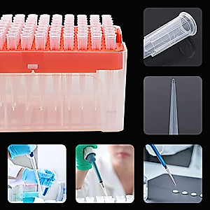 200uL Pipette Tips 960pcs- Four E's Scientific Universal 200ul Pipettor Tips Racked Non-pyrogenic DNAse/RNAse Free Autoclavable 10 Racks 96 Tips/Rack (960 Tips)