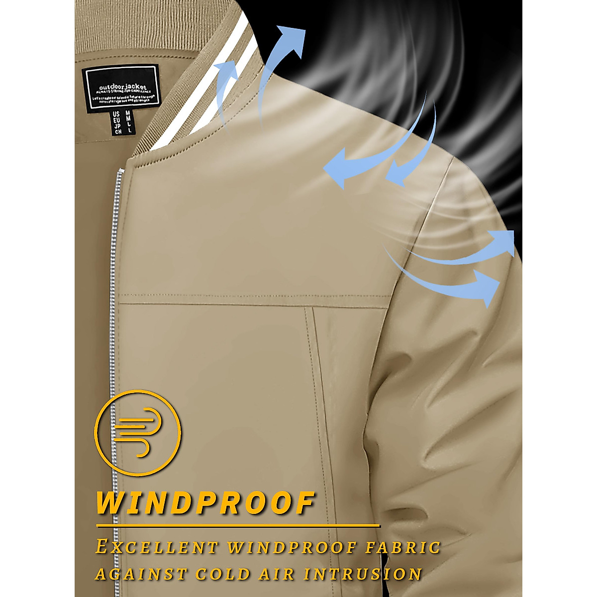 TACVASEN Lightweight Golf Jackets For Men Bomber Coats Jackets Men Windbreaker Jackets Lightweight Golf Jackets Pilot Jacket