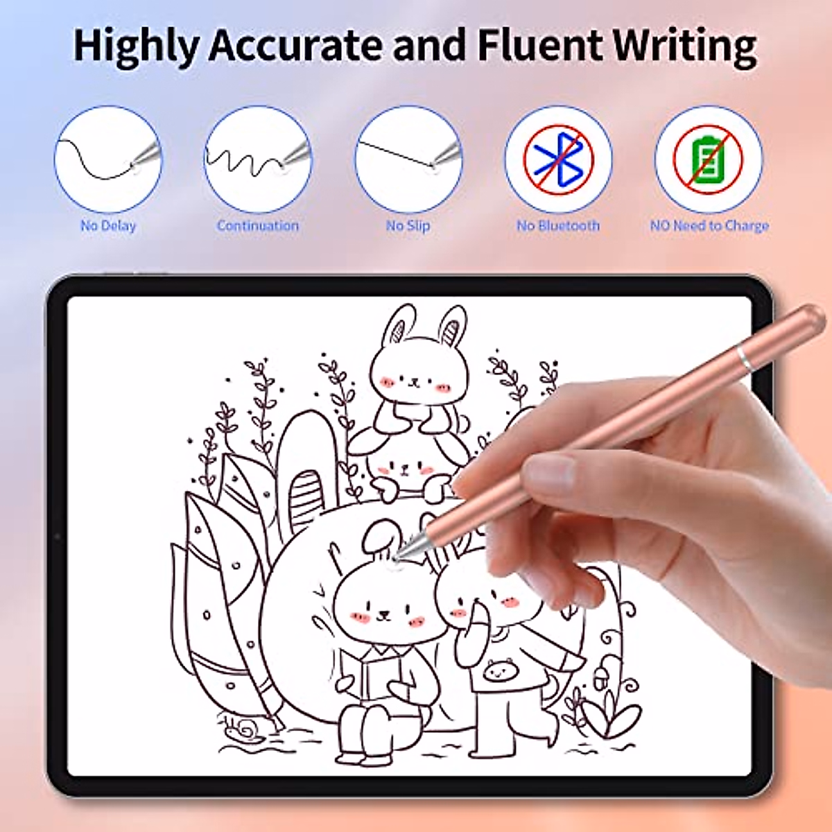 Capacitive Stylus Pen for Touch Screens, High Sensitivity Pencil Magnetism Cover Cap for iPad Pro/iPad Mini/iPad Air/iPhone Series All Capacitive Touch Screens