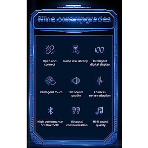 Wireless Headphones, Wireless Bluetooth Headphones, Waterproof Touch Ergonomic Headphones, Surround Sound, Noise Cancellation, Led Display Charging Case, Fast Charging, Anti-Allergic.