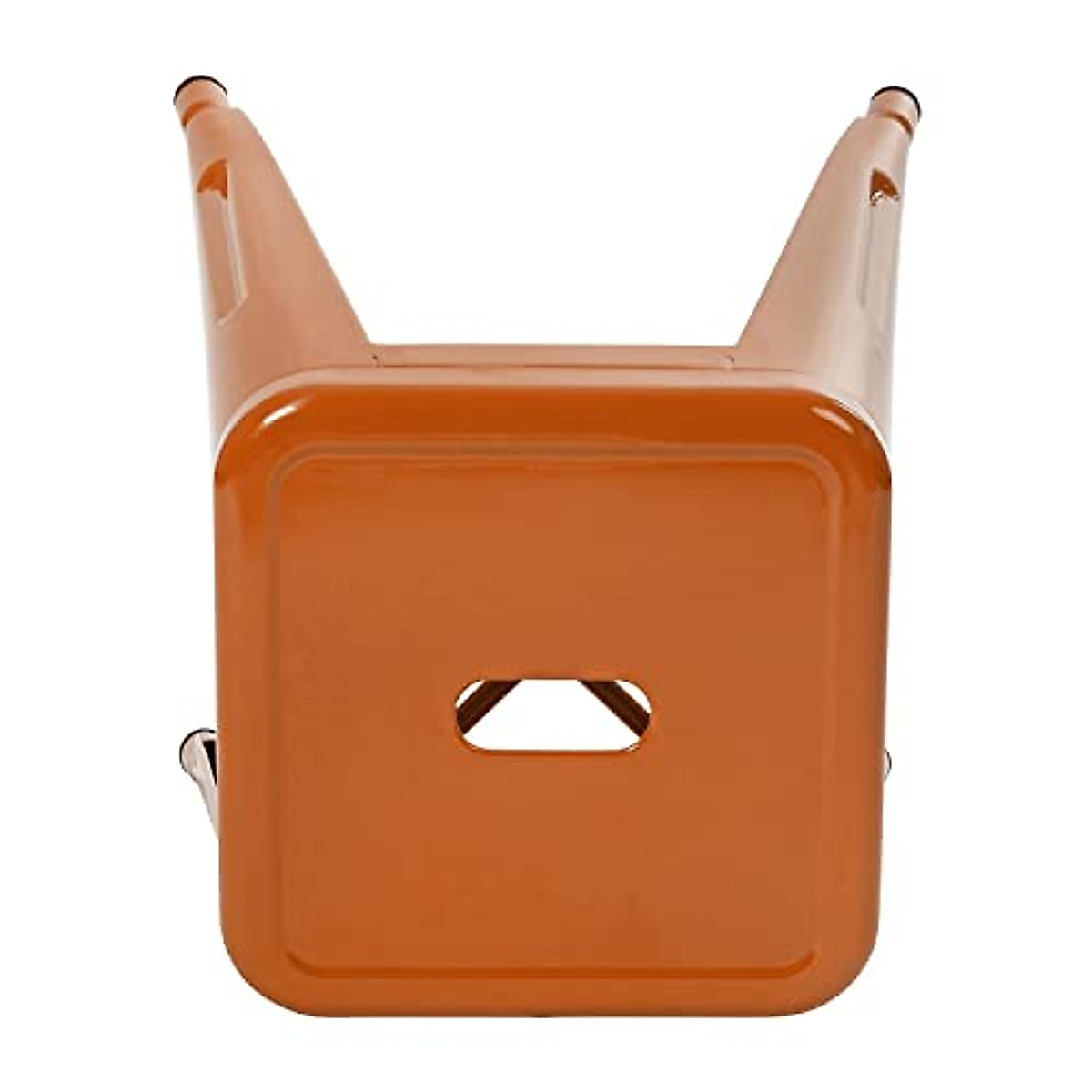 Flash Furniture Metal Dining Table Height Stool - Backless Orange Kai Commercial Grade Stool - 18 Inch Stackable Dining Chair - Set of 4