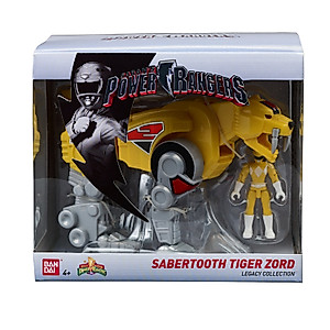 Power Rangers Mighty Morphin Sabertooth Tiger Zord Action Figure, Sabretooth Tiger Zord