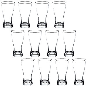 DISCOUNT PROMOS Pilsner Glasses 13.25 oz. Set of 12, Bulk Pack - Made in the USA, Perfect for Hotels, Restaurants, Bars and Even Party Favors - Clear