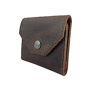 Hide & Drink, Leather Short Wallet, Holds Up to 3 Cards Plus Folded Bills & Coins, Cash Organizer, Accessories, Handmade Includes 101 Year Warranty :: Bourbon Brown