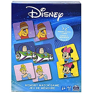 Disney Memory Matching Game Set - Bundle with Disney Matching Card Game for Kids Featuring Minnie, Cinderella, Pooh, and More