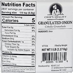 Chef's Quality Granulated Onion 5lb