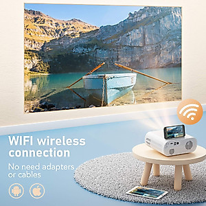 Projector, TOPTRO Projector with WiFi and Bluetooth, Full HD 7500 Lumen Support 1080P, Mini Projector with Carrying Case, Compatible with TV Stick, HDMI, SD, AV, VGA, USB, PS4, X-Box, iOS / Android