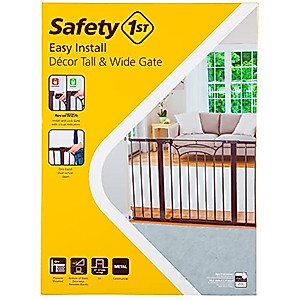 Safety 1St Décor Easy Install Tall & Wide Baby And Pet Gate With Pressure Mount Fastening