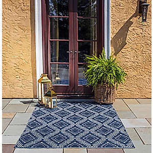 Erin Gates by Momeni Easton Pleasant Navy Hand Woven Indoor Outdoor Area Rug 7'6" X 9'6"