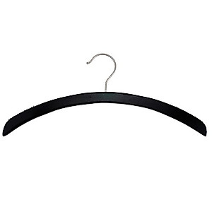NAHANCO 40217HU Wooden Shirt Hangers - Retro Series - Low Gloss Black - Home Use (Pack of 25)