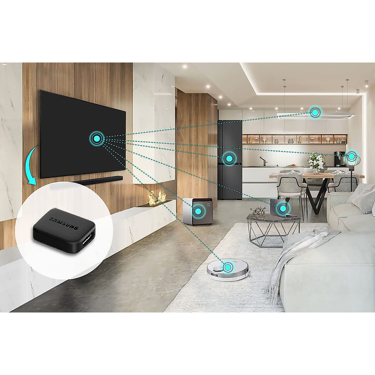 SAMSUNG SmartThings Hub Dongle for Zigbee Devices; USB Cable Included, Easy Installation (VG-STDB10A/ZA, 2022)