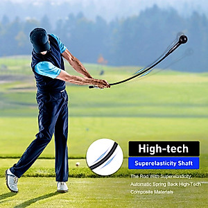 Balight Golf Swing Trainer Aid and Correction for Strength Grip Tempo & Flexibility Training Suit for Indoor Practice Chipping Hitting Golf Accessories (40 Inches, Black)