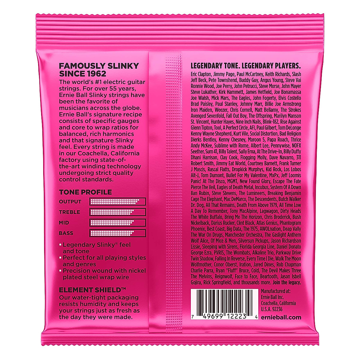 Ernie Ball Super Slinky Electric Guitar Strings, Nickel Wound, Lot/4, P02223