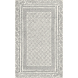 Livabliss Melodie Boho Farmhouse Area Rug,3'11" x 5'7",Beige