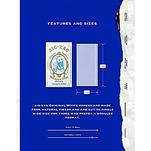 ZIG-ZAG Rolling Papers - Original White 70mm Papers with Natural Gum Arabic and Thin Glue Sealing Line - Available in 6 Booklets (192 Papers) or Carton of 24 Booklets (864 Papers) (24 Packs)